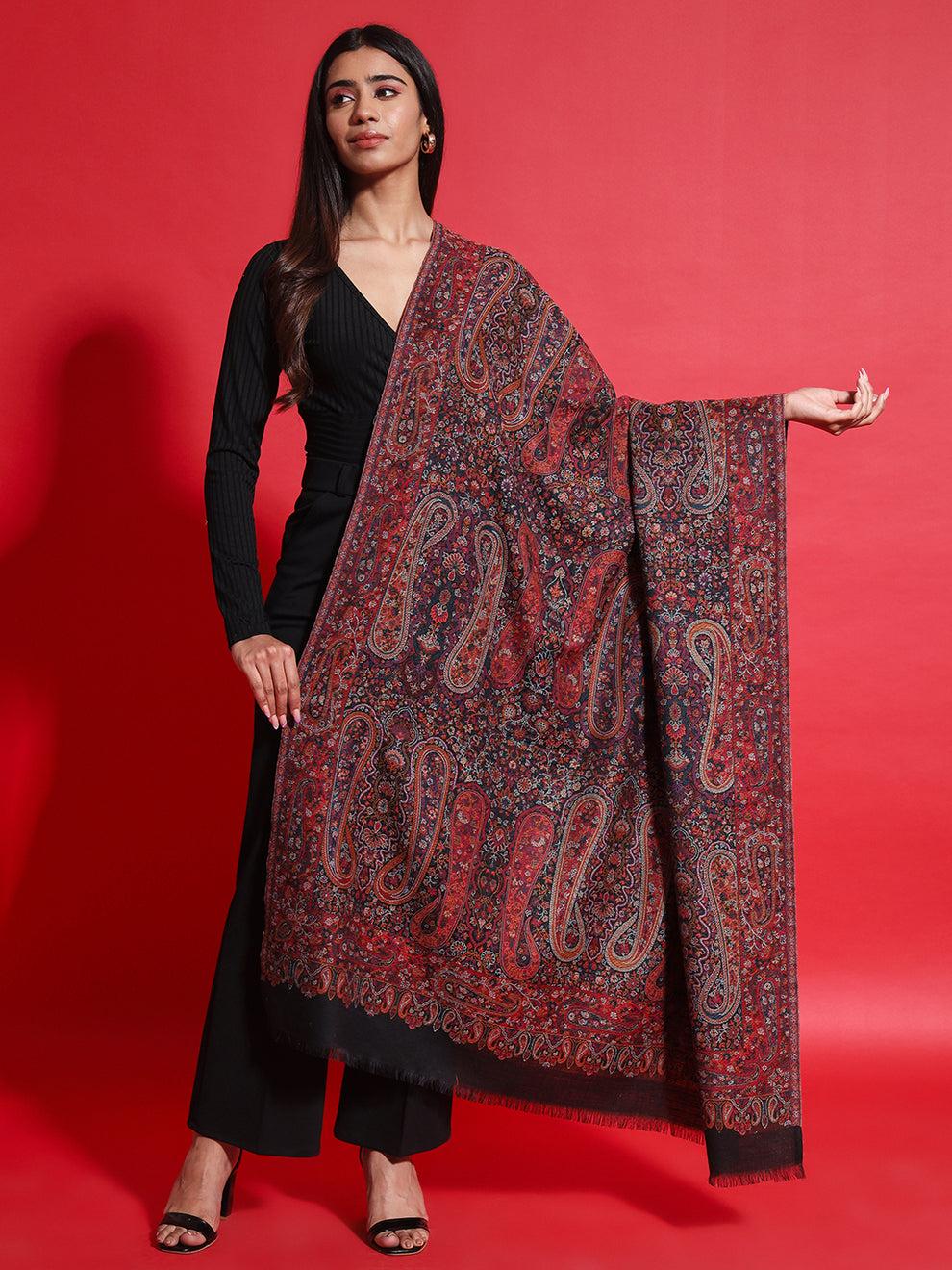 Kani Pure Wool Shawl for Women with Paisley Equisite Royal Pattern | B ...